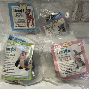 BAMBI Disney Plastic Figures Mcdonalds Fast Food Toys 1988 NIP - Etsy