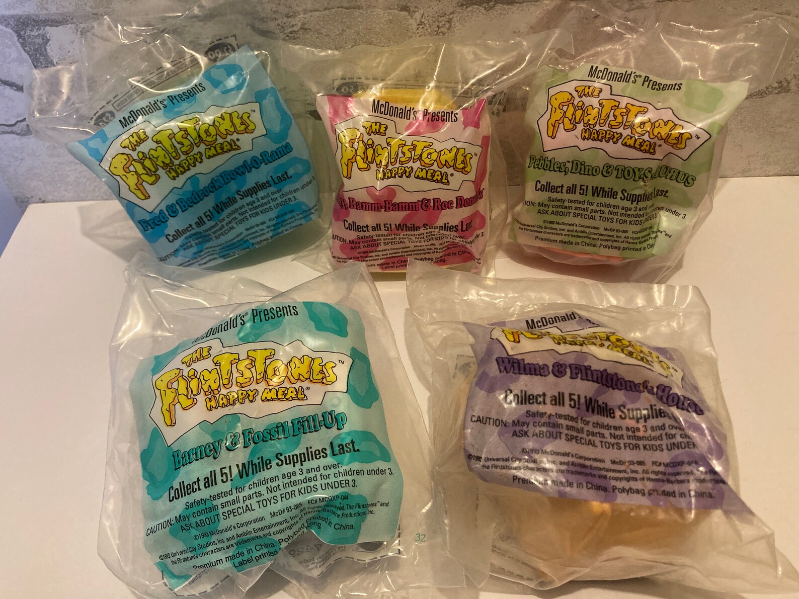 The Flintstones Mcdonalds Fast Food Toys Complete Set Cars and - Etsy