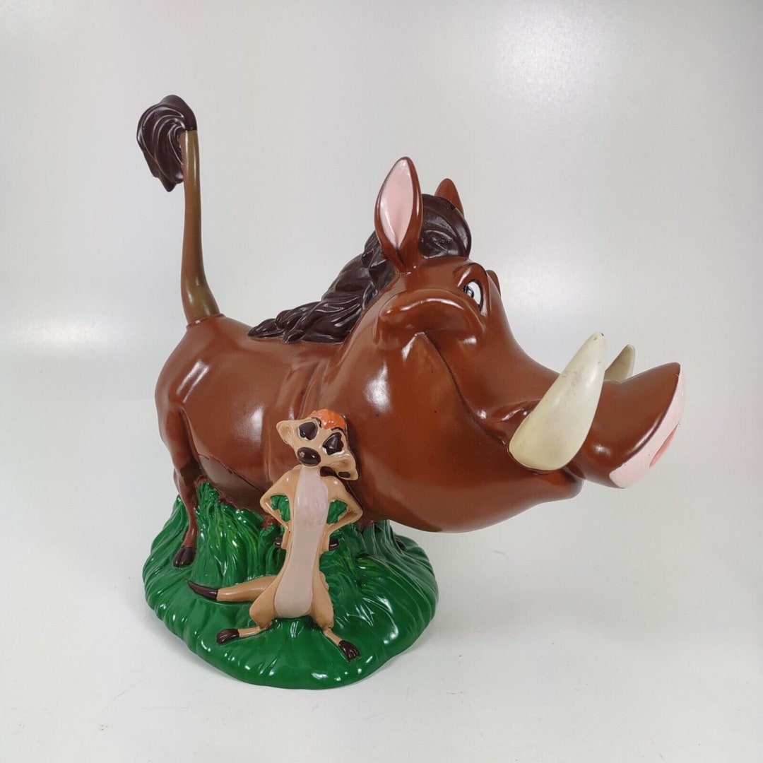 Lion King Enesco Pumbaa & Timon Coin Piggy Bank 1990s Disney Vinyl Bank ...