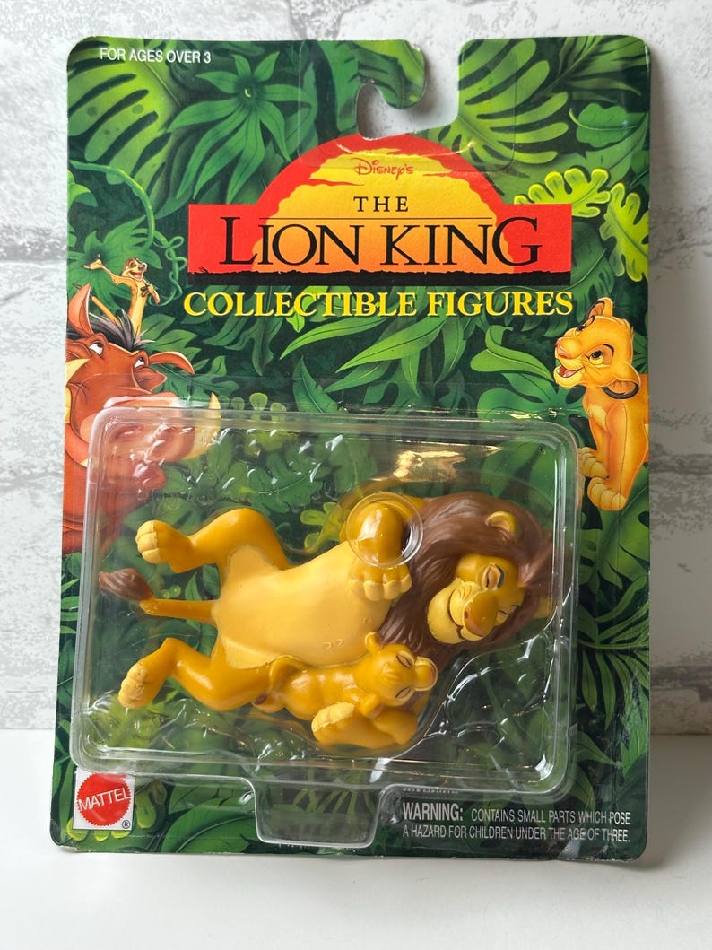 Lion King Mufasa With Baby Simba Plastic PVC Figure 1990s Disney Movie ...