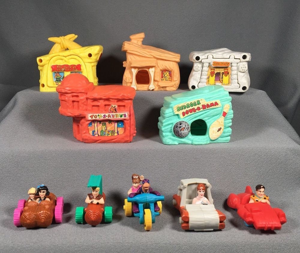 The Flintstones Mcdonalds Fast Food Toys Complete Set Cars and - Etsy