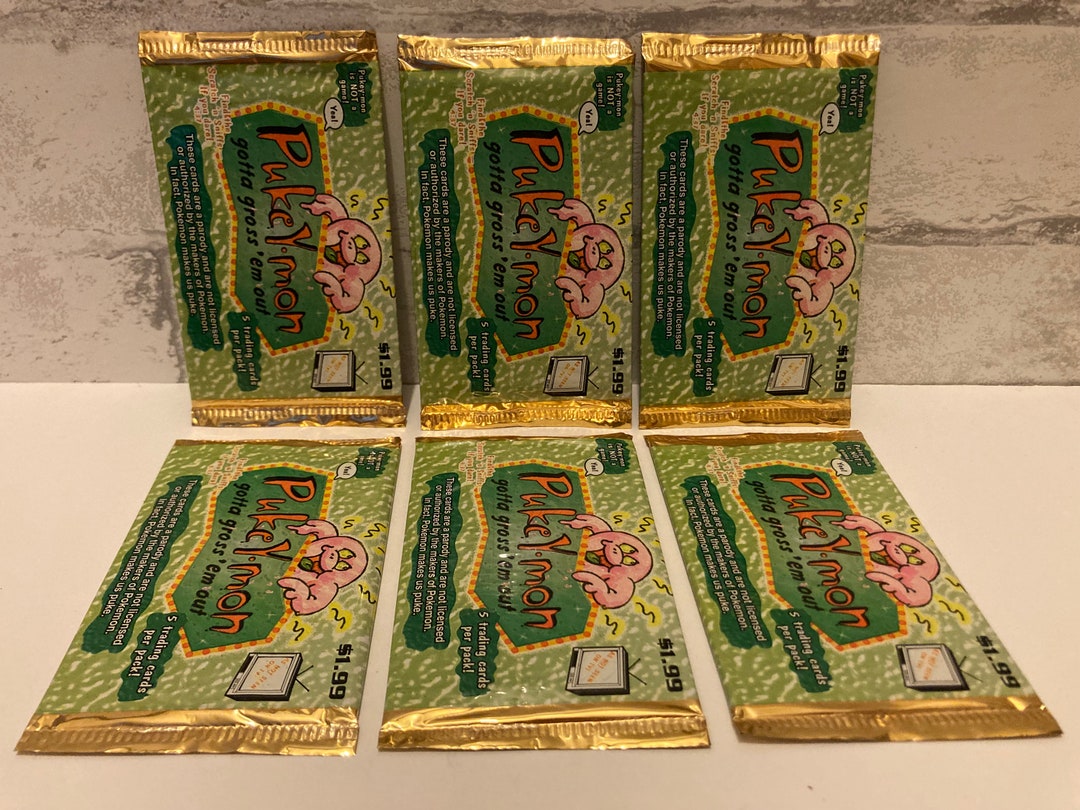 Pukey-mon Collector Trading Cards Pokémon Parody Cards 5 Cards per Pack ...