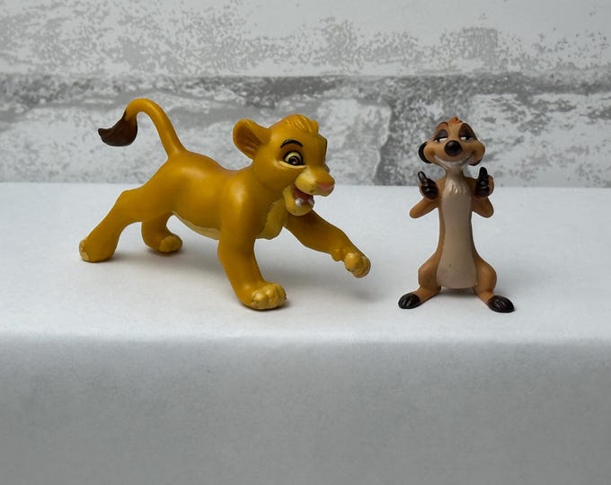 Lion King Timon Simba Baby Plastic PVC Figure 1990s Disney Movie Pick ...