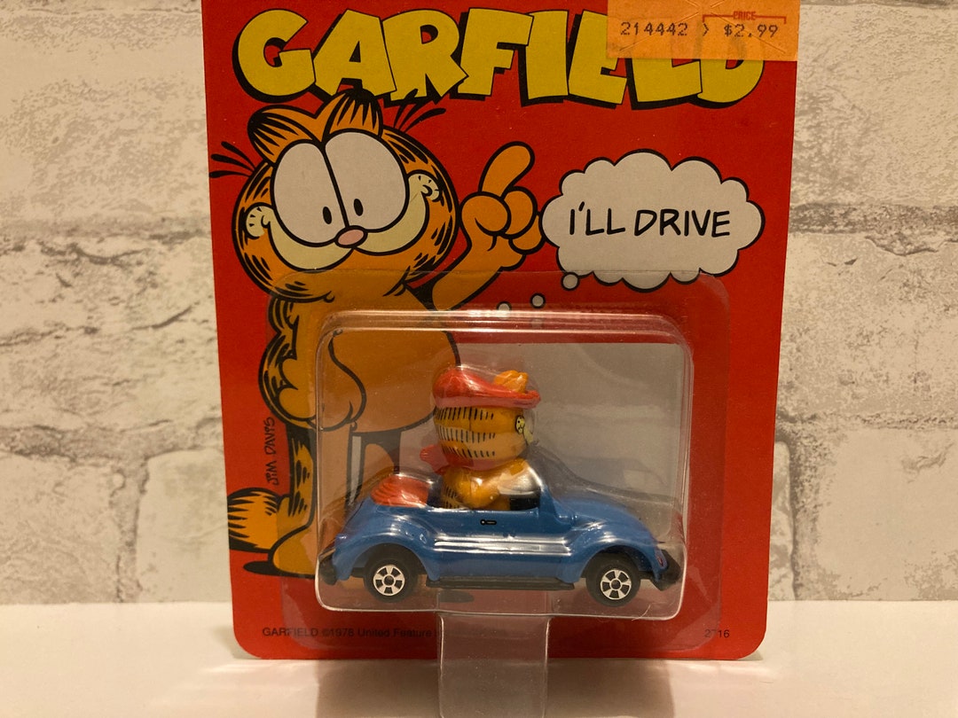 Garfield ERTL Diecast Blue Hot Rod 1990 Original Fat Cat Kitten Cartoon ...