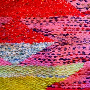 Chindi Rug: Orange and Pink Geometric Design - Etsy