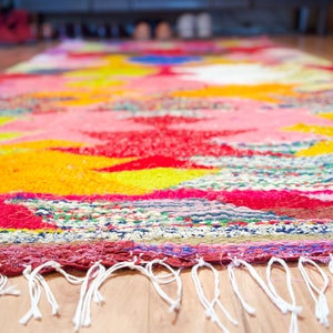 Chindi Rug: Orange and Pink Geometric Design - Etsy