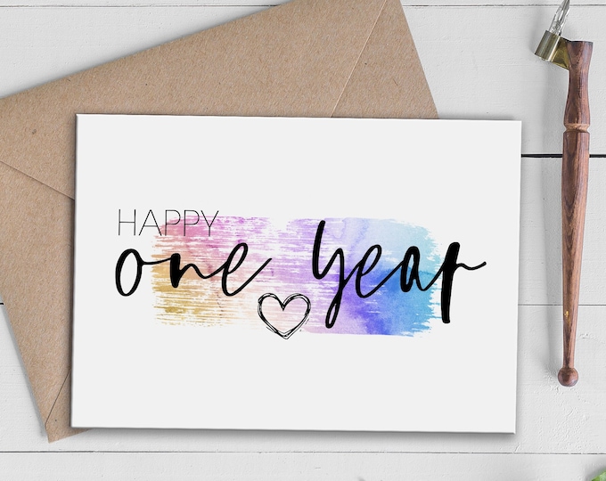 1st Anniversary Card, 1 Year Anniversary Card, 1 Year Married Card, 1 ...