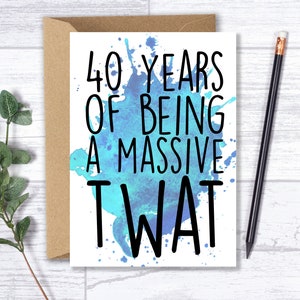 Funny Rude 40th Birthday Card - Etsy UK