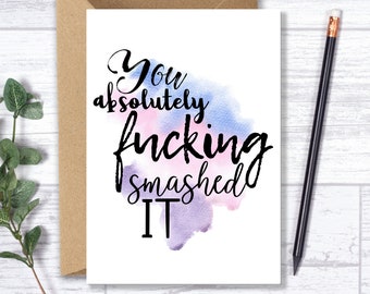 You Smashed It Card - Etsy