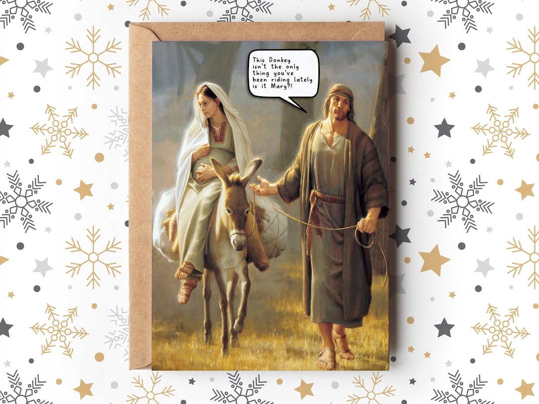 Funny Christmas Card | Mary and Jospeh - Etsy