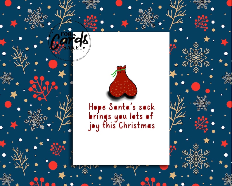 Funny Rude Christmas Card: Santa's Sack of Joy - Etsy UK