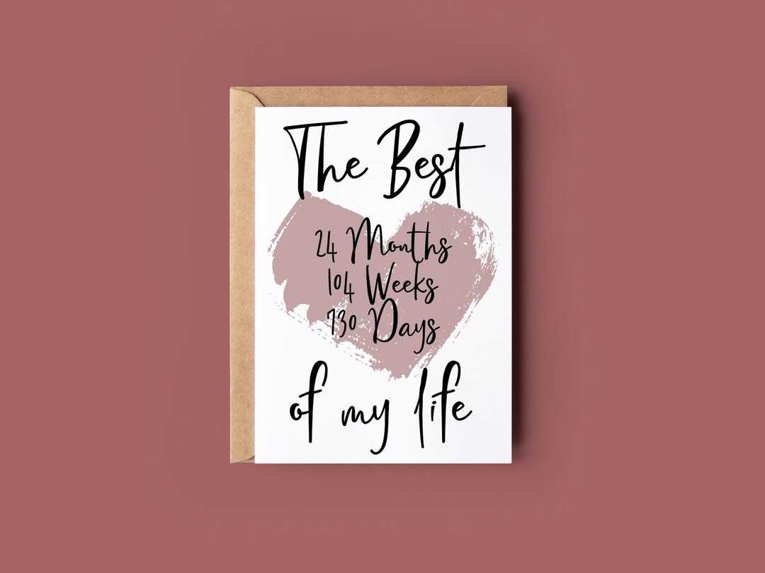 2nd Anniversary Card Second Anniversary For Wife Husband Etsy 2nd-anniversary-card-second-anniversary-for-wife-husband-etsy