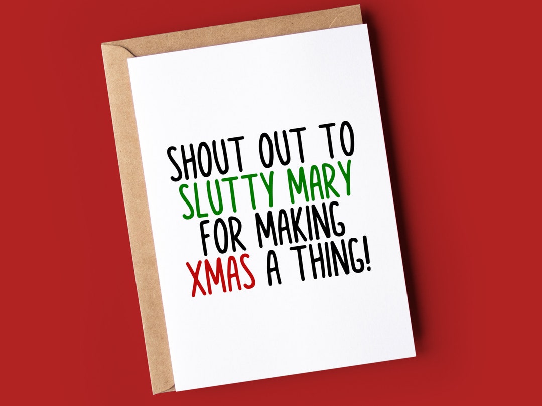 Funny Rude Christmas Card | Adult Christmas Card | Shout Out to Mary - Etsy