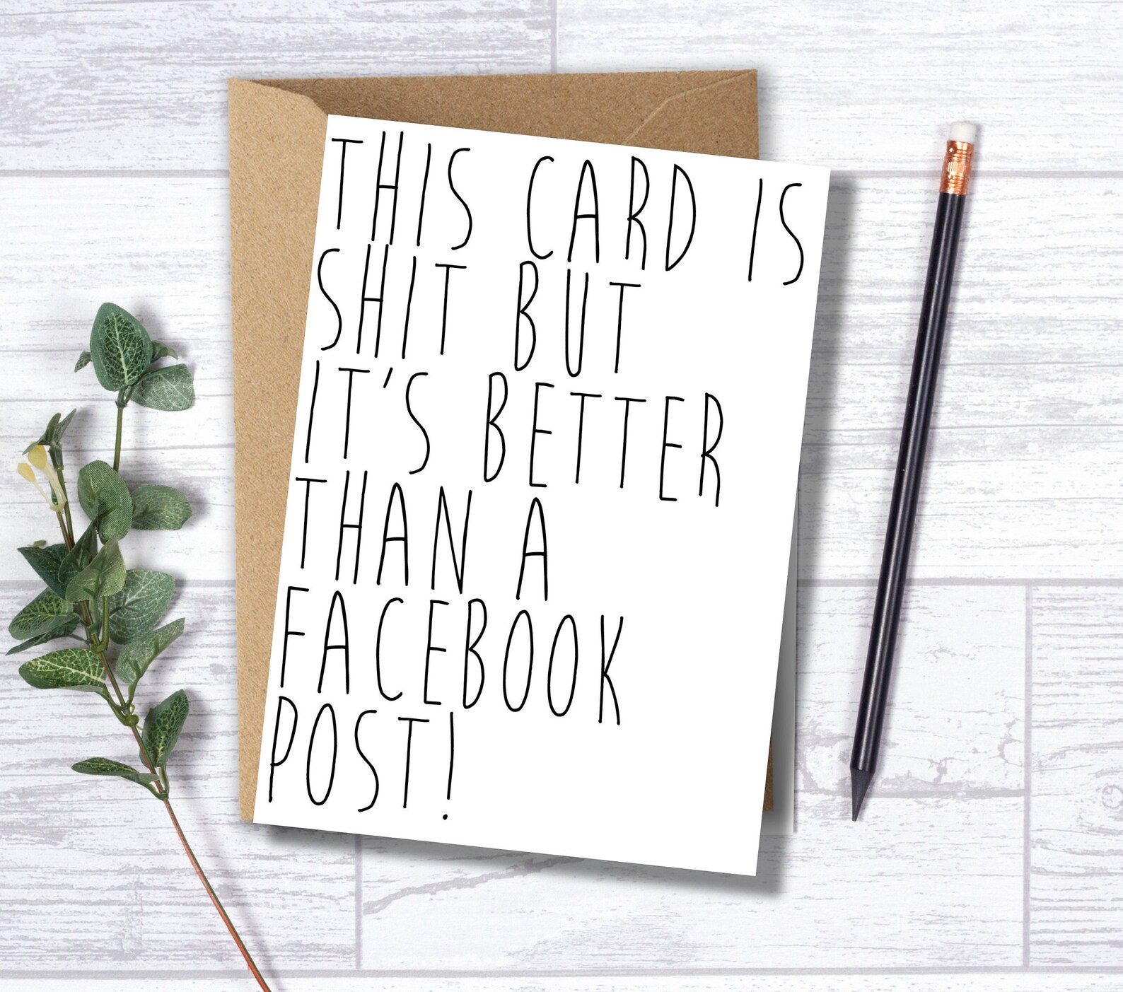 Funny Birthday Card Facebook Birthday This Card is Shit | Etsy UK