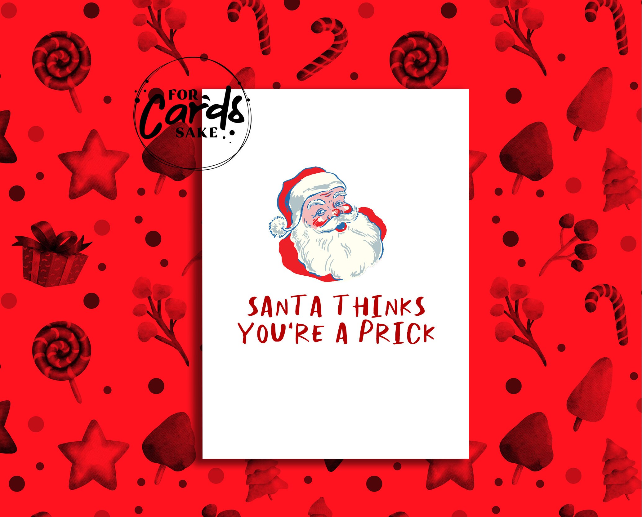 Funny Rude Christmas Card Pack: 5 Brown Cardstock Xmas Cards - Etsy