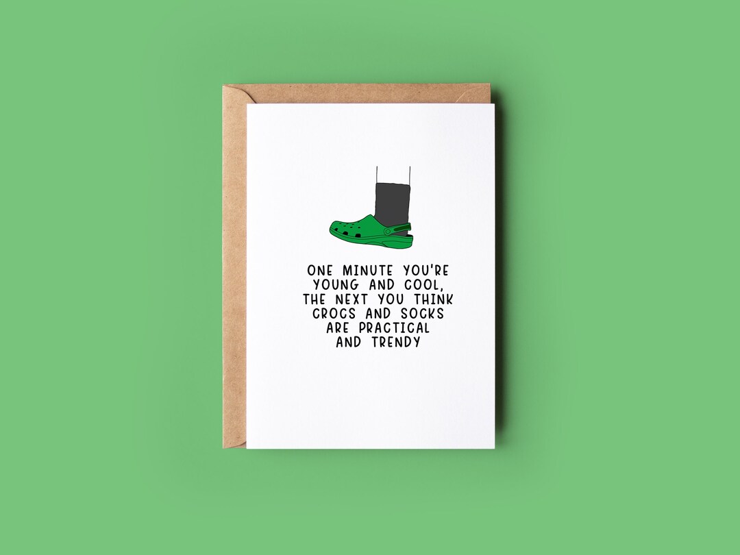 Funny Crocs Birthday Card: Trendy Socks, Humorous Gift - Etsy