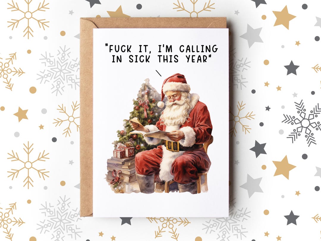 Funny Christmas Card | I'm Calling in Sick This Year - Etsy