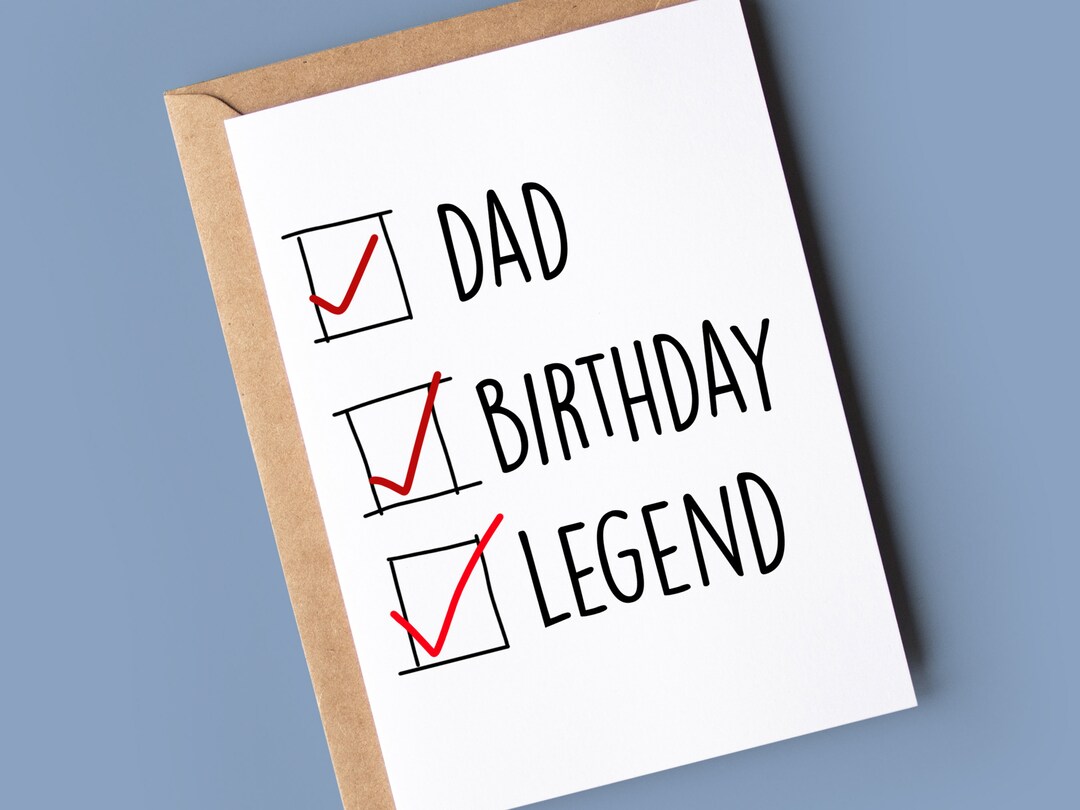 Funny Birthday Card for Dad Dad Birthday Legend - Etsy