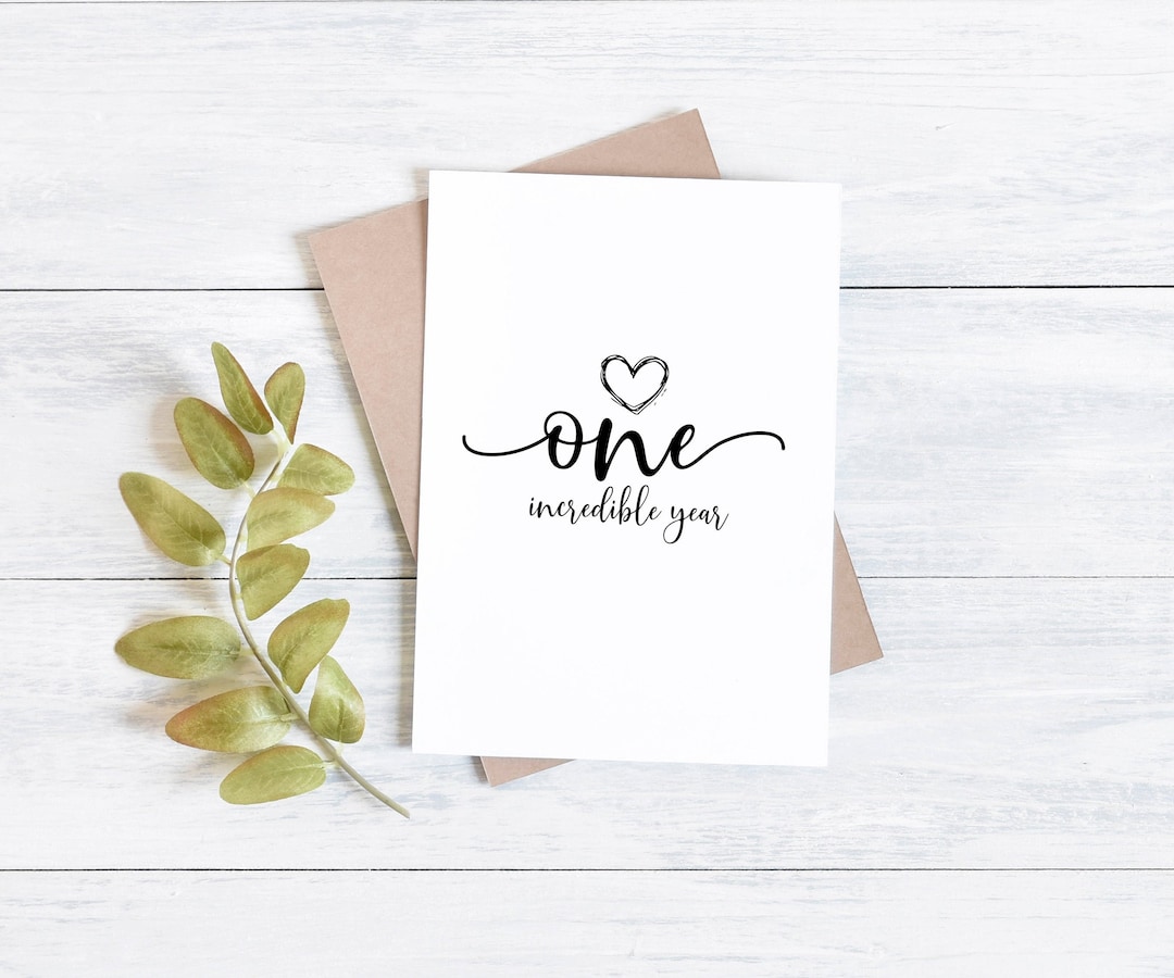 1st Anniversary Card | 1 Year Anniversary Card | One Incredible Year - Etsy