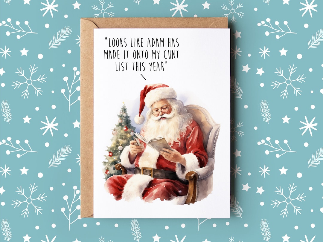 Funny Rude Christmas Card | Personalised Christmas Card - Etsy UK