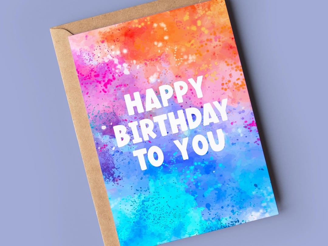 Colorful Explosion Birthday Card: Vibrant Design - Etsy