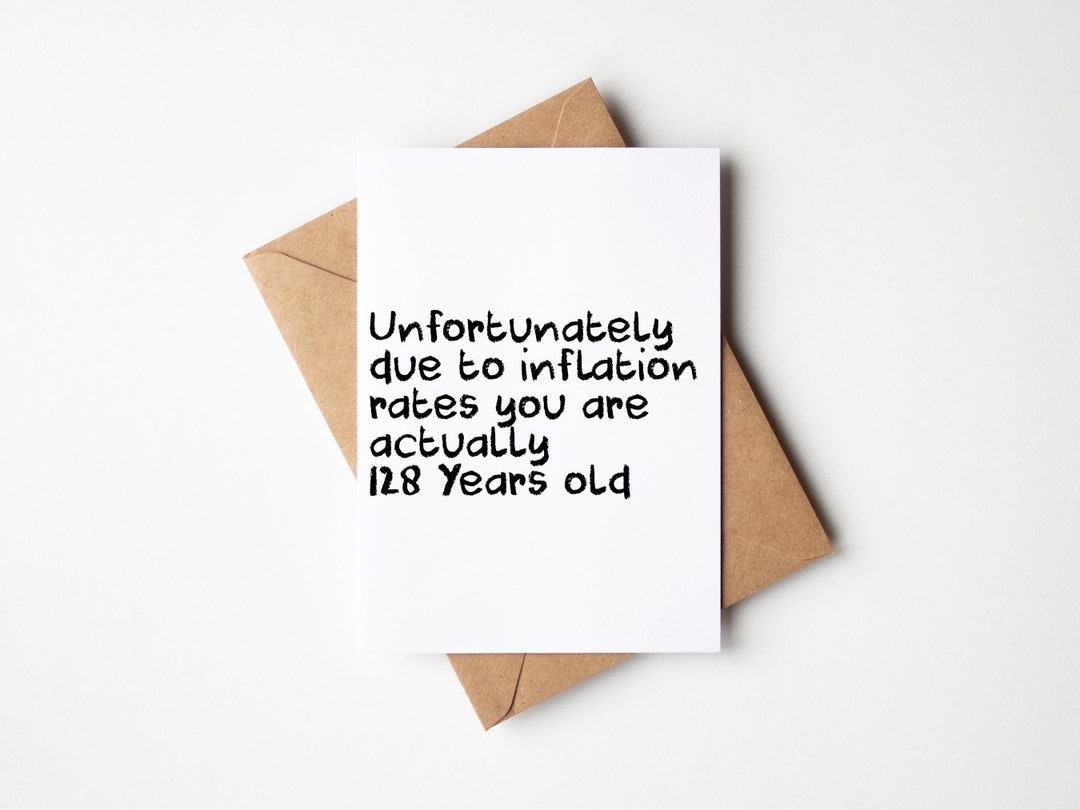 Funny Inflation Birthday Card: 400gsm Cardstock With Brown Envelope ...