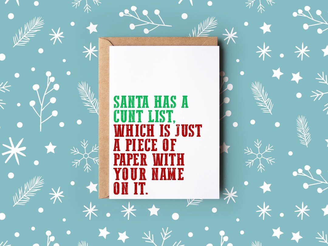 Funny Rude Christmas Card: Santa's List, Adult Humor - Etsy
