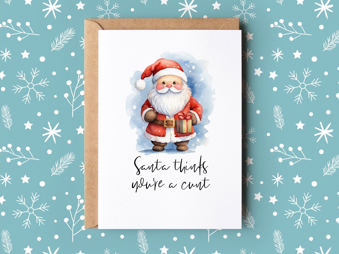 Funny Rude Christmas Card: Santa Thinks - Etsy