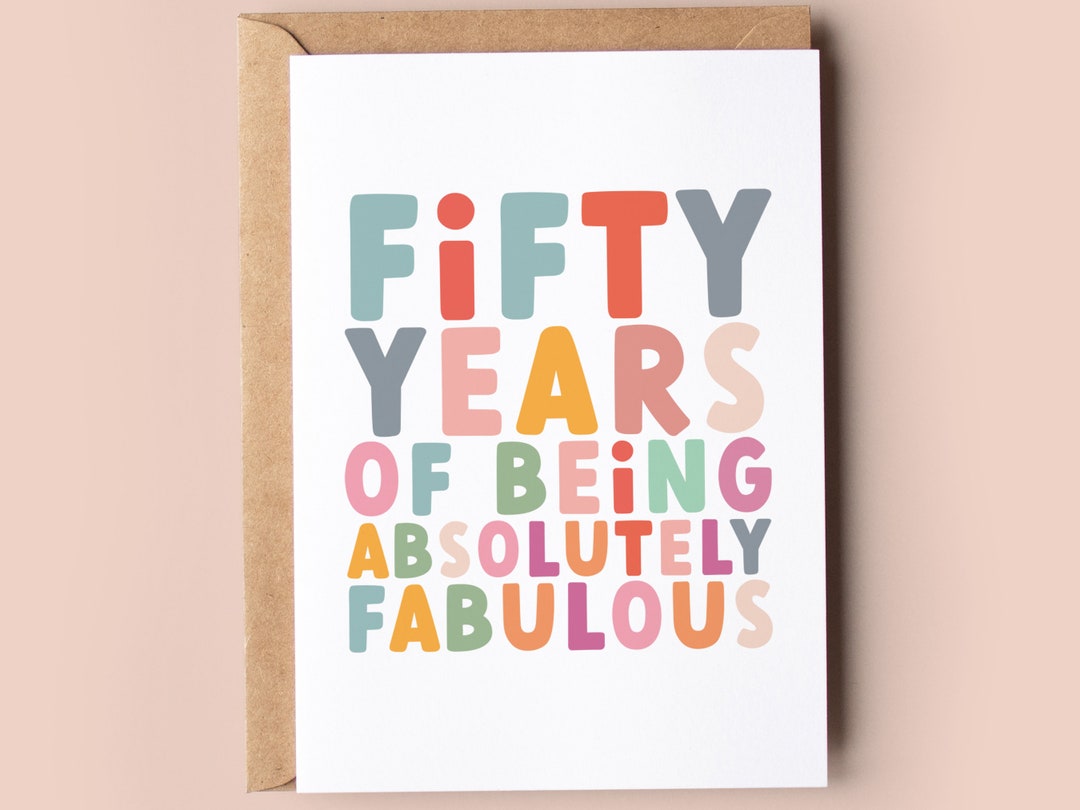 Funny 50th Birthday Card, Fabulous Design - Etsy