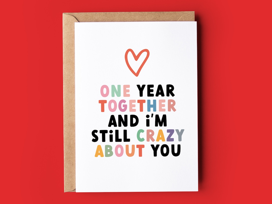 1st Anniversary Card One Year Together - Etsy