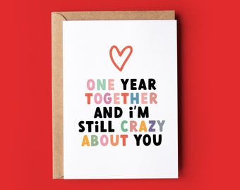 1st Anniversary Card One Year Anniversary Card One Year Down Forever to ...