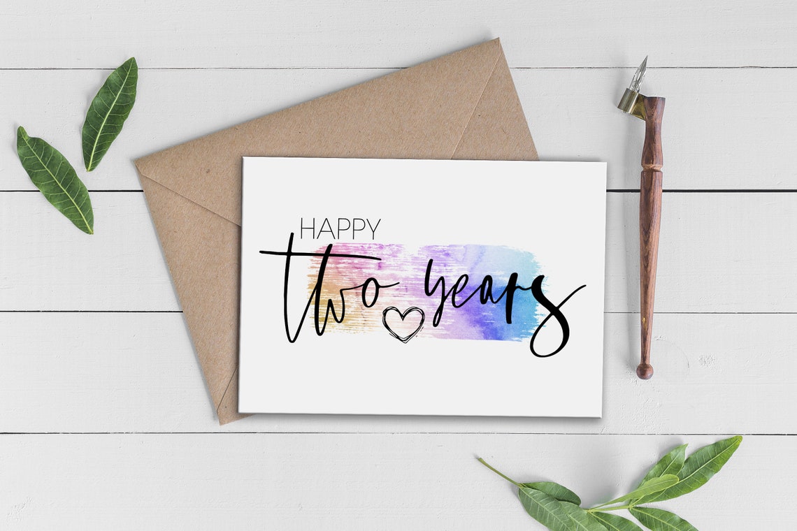 2nd Anniversary Card Second Anniversary Card . Happy Two - Etsy