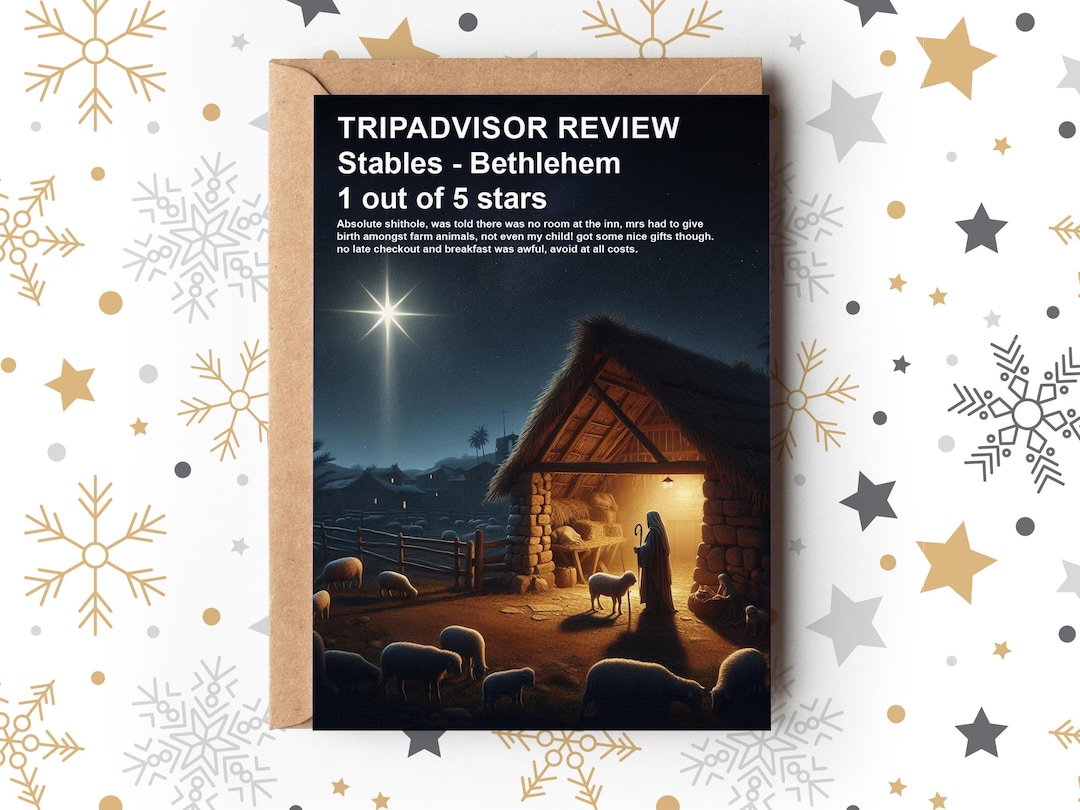 Funny Christmas Card | Stables Review - Etsy