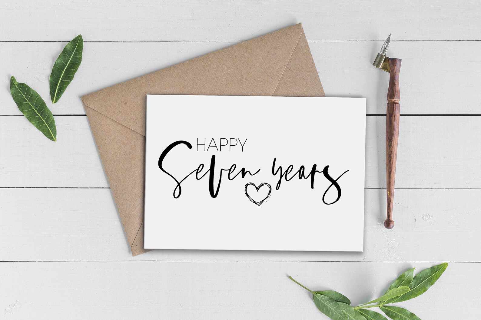 7th Anniversary Card 7 year Anniversary Card Happy Seven | Etsy