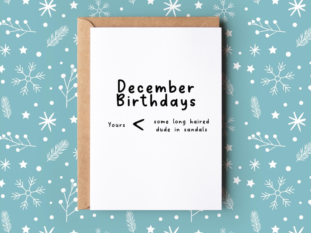 Funny December Birthday Card for Him or Her - Etsy