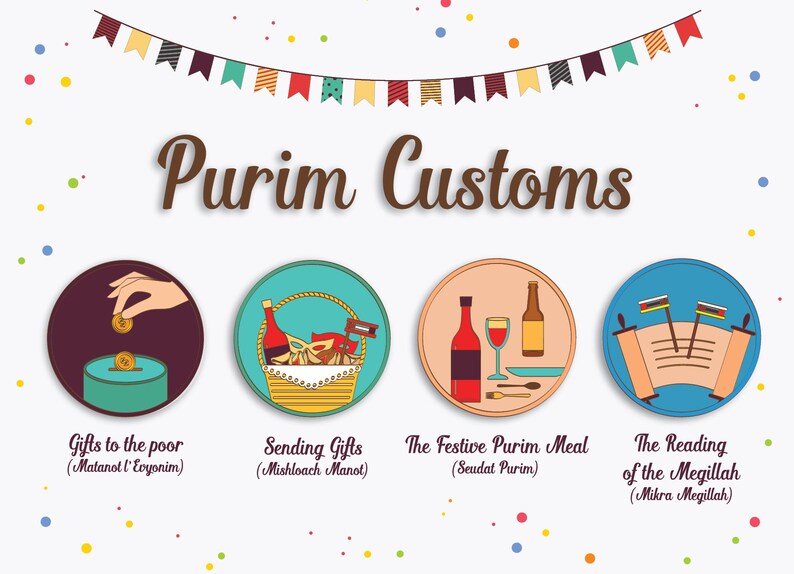 Purim Stickers Purim Digital Set Purim Gifts Purim Clowns - Etsy