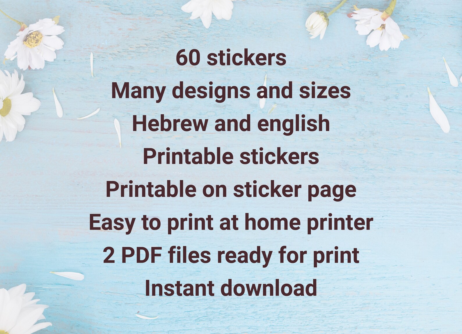 Kosher for Passover Stickers-60 Passover Icons Printable Stickers for ...
