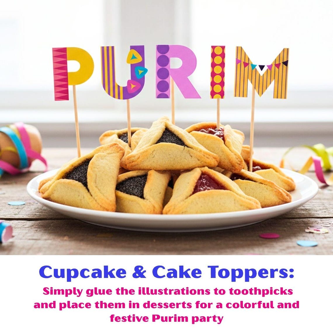 Purim Clipart Set. 20 PNG Digital "happy Purim" Letters in Two Styles ...