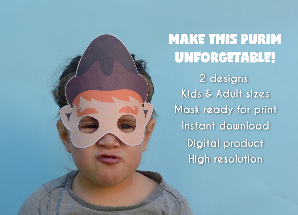 Haman Mask, Purim Costume, Purim Tradition, Purim Kids Game, Purim ...