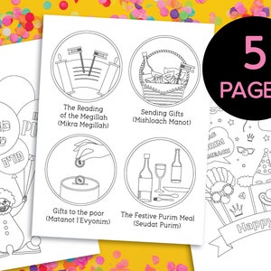 Purim Kids Coloring Pages-jewish Holiday Kids Activities - Jewish Art ...