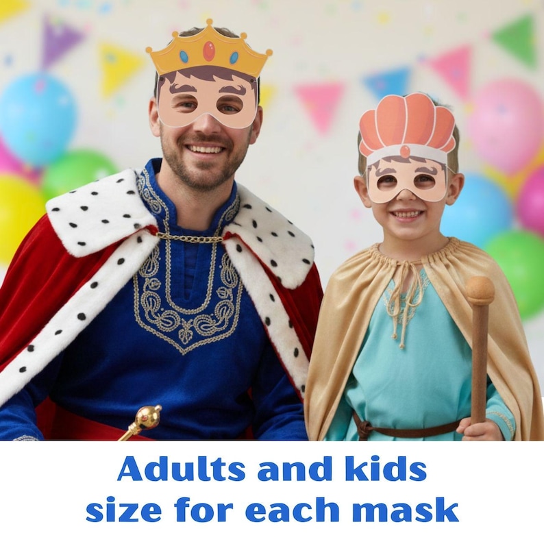 Purim Masks Bundle: Printable Costume Masks, Kids & Adults (digital ...