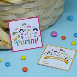 Purim Tags, Printable Purim Greeting Card, Purim Basket, Purim Labels ...