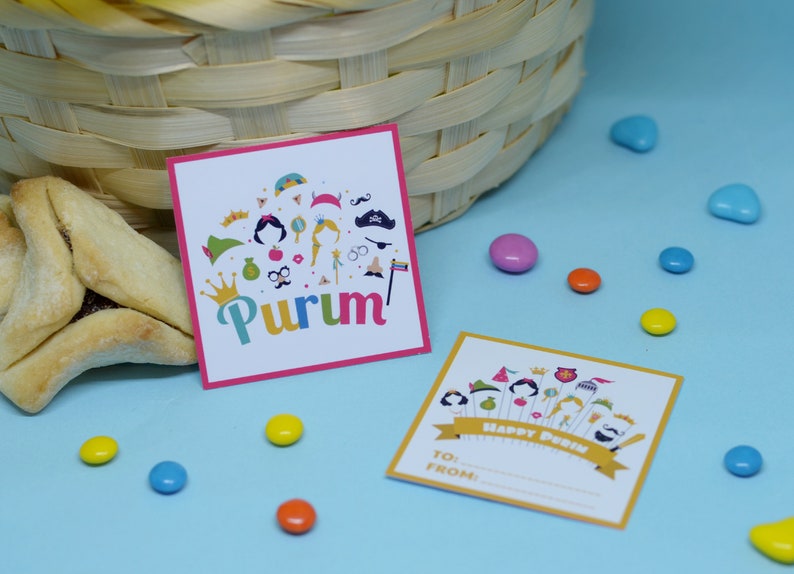 Purim Tags, Printable Purim Greeting Card, Purim Basket, Purim Labels ...
