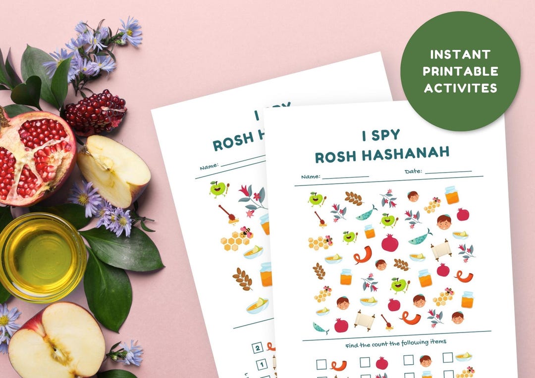 Jewish High Holidays- Rosh Hashanah, I Spy Kids Activity Game ...