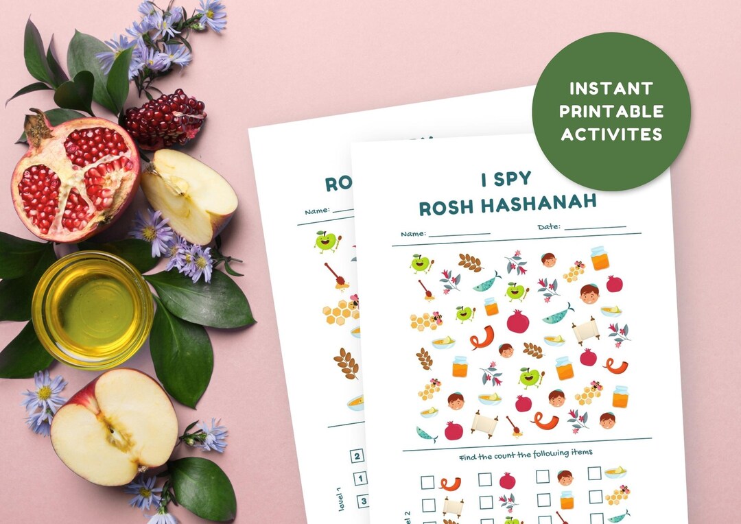 Rosh Hashanah I-spy Printable Game – Jewish High Holidays Kids Activity ...