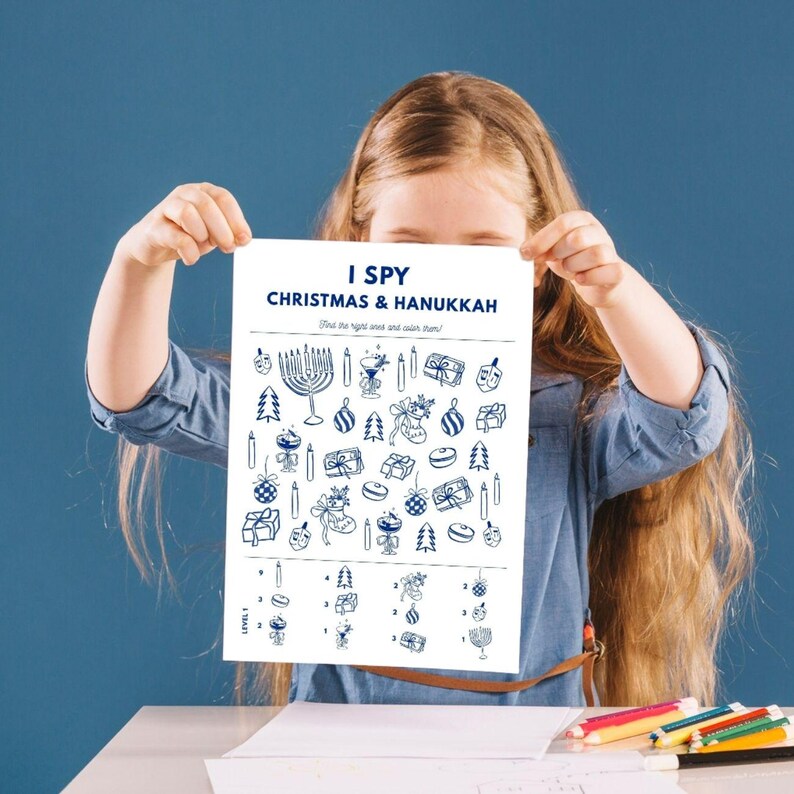 I Spy Chrismukkah Worksheets – Hanukkah Christmas Kids Activity, Seek ...