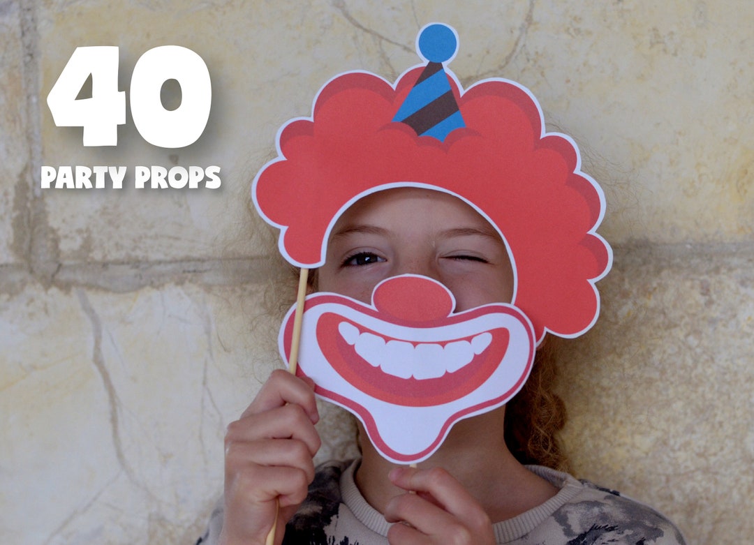 Purim Props, Printable PDF Toy, Purim DIY, Purim Carnival, Clowns ...