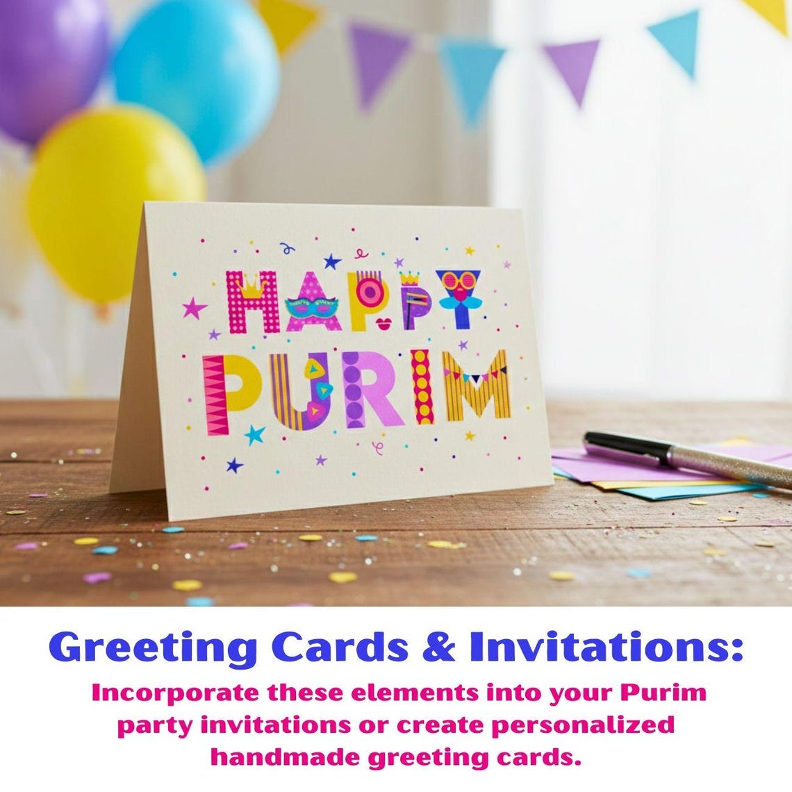Purim Clipart Set. 20 PNG Digital "happy Purim" Letters in Two Styles ...