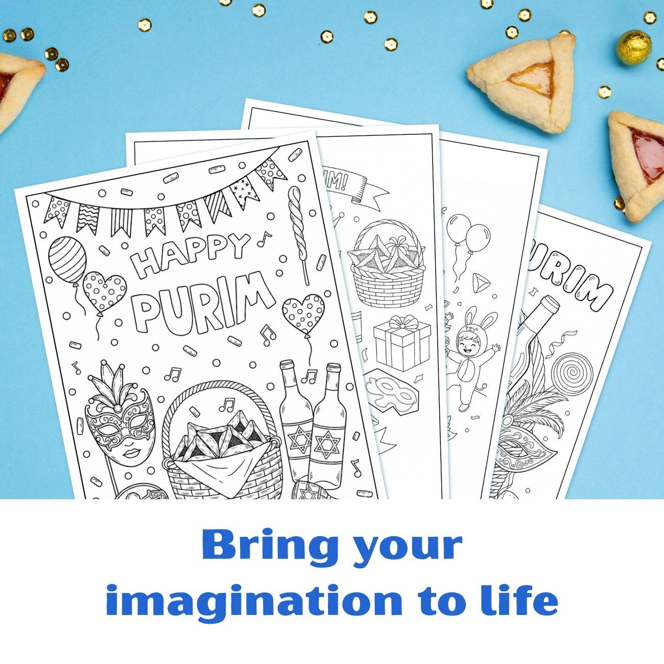 Purim Coloring Pages Printable Set – 8 Jewish Holiday Sheets for Kids ...