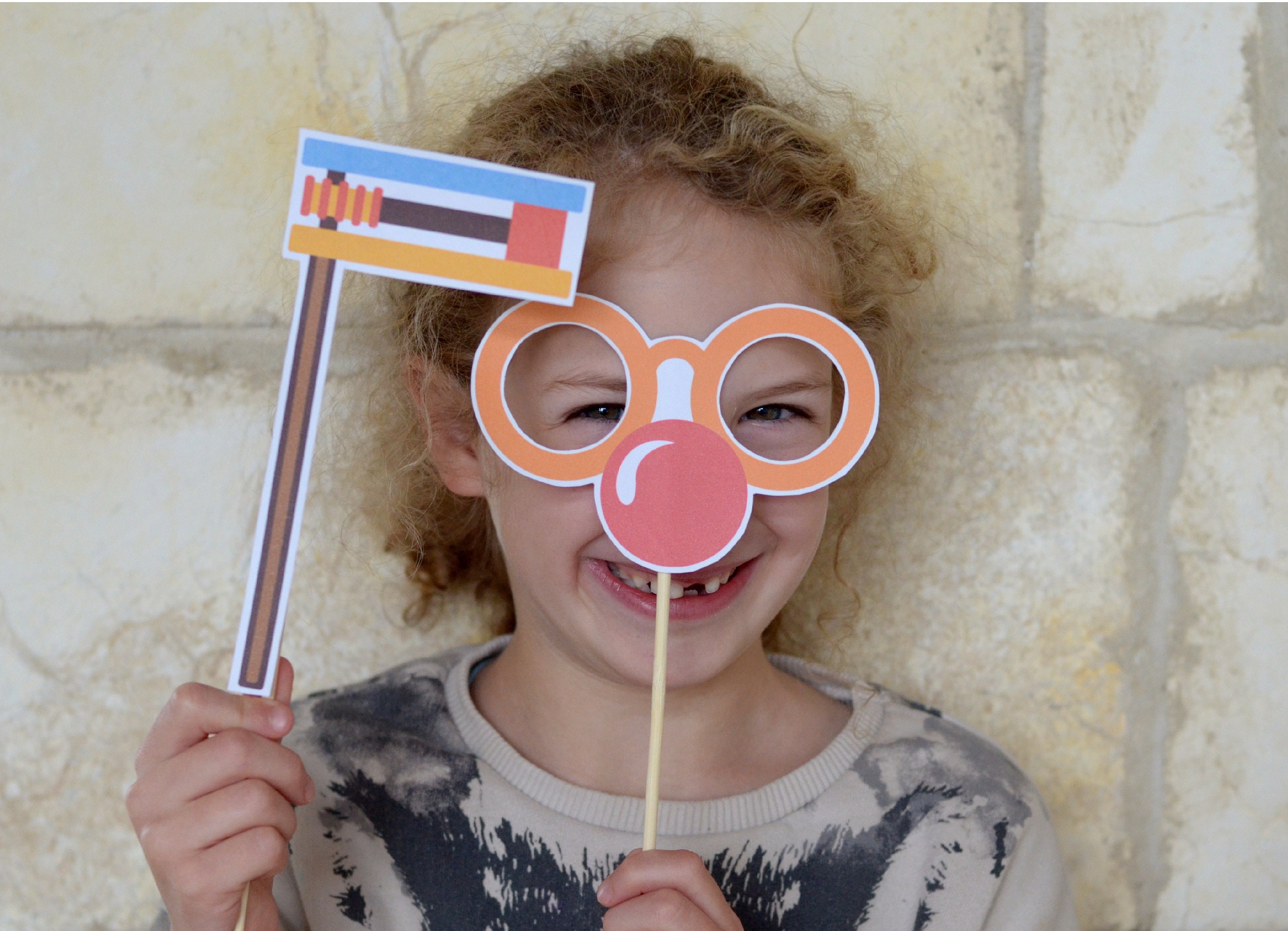 Purim Props, Printable PDF Toy, Purim DIY, Purim Carnival, Clowns ...